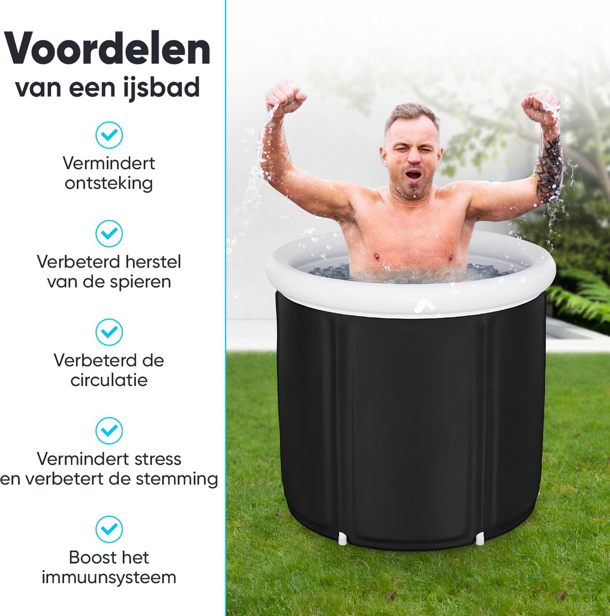 MANLO Ijsbad voor Volwassenen - Zitbad - Ice Bath - Wim Hof Methode ...
