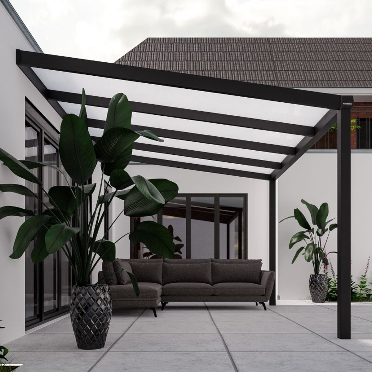 Pratt & Söhne terrasoverkapping 4x3.5 m - Overkapping tuin met opaal ...