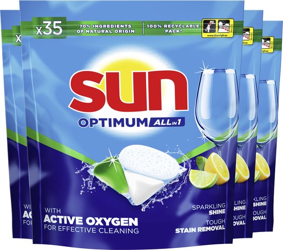 Sun - Vaatwascapsules - Optimum All-in 1 - Citroen - een capsule met ...