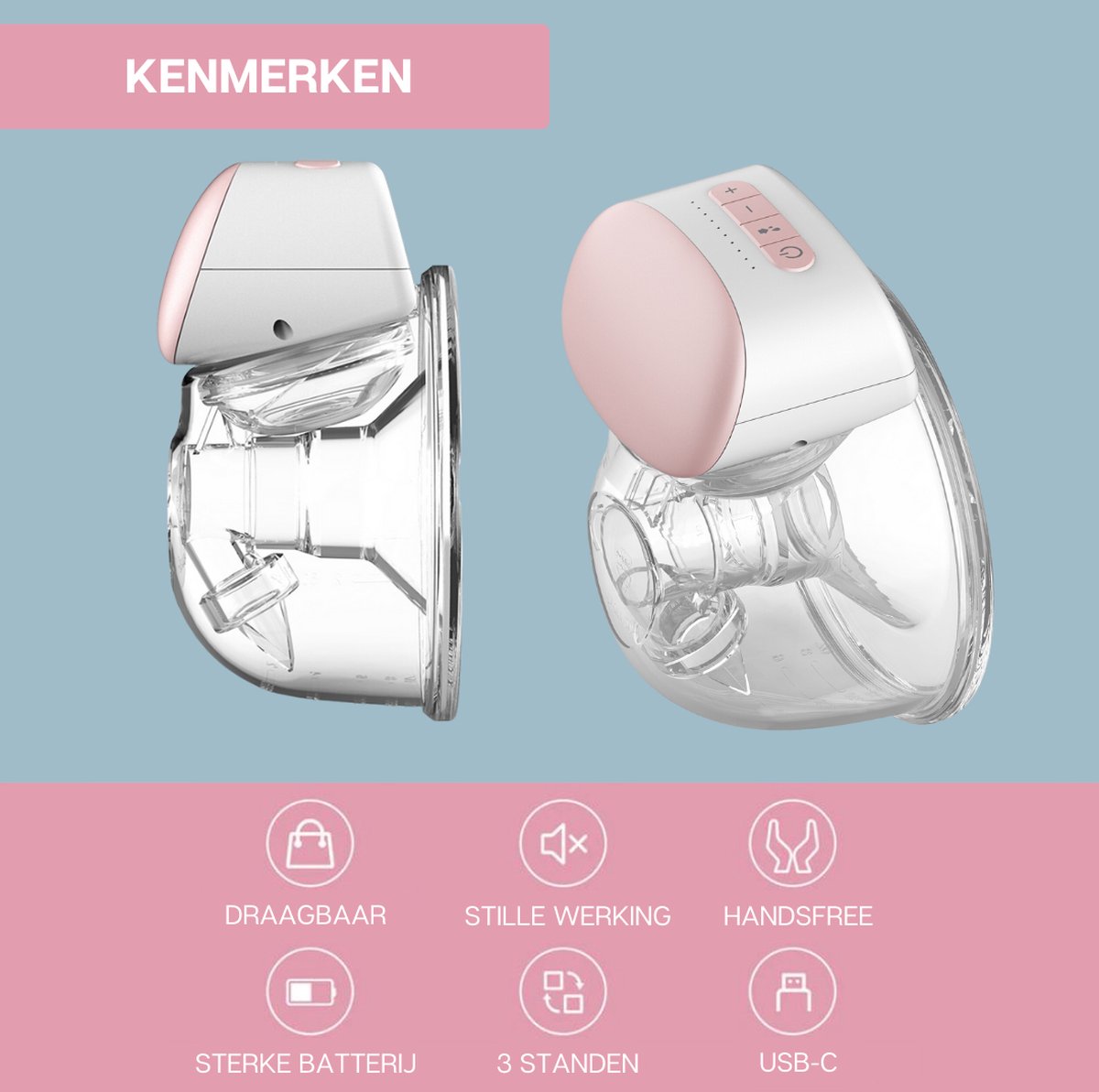 Elektrische Borstkolf - Handsfree Borstkolf Set met Massagestanden ...