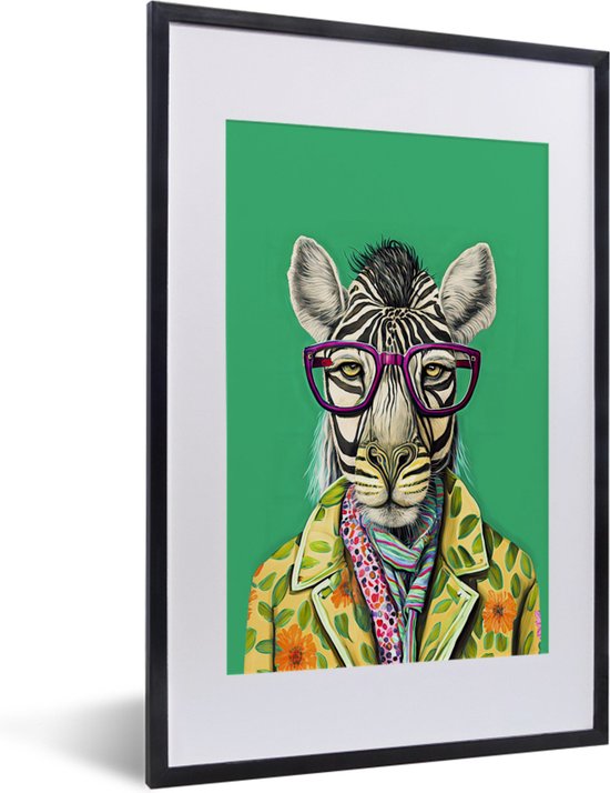 Fotolijst incl. Poster - Zebra - Bril - Hippie - Bloemen - Dieren ...