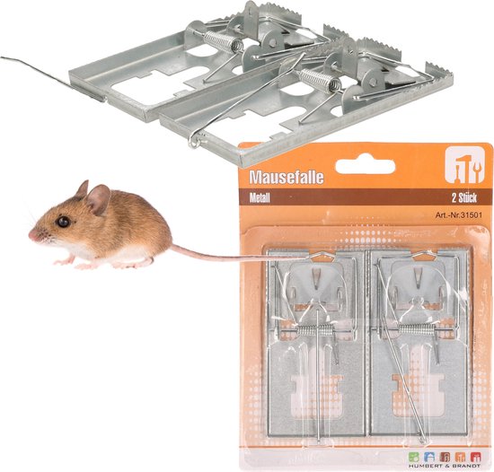 Muizenval - 4x - metaal - 10 cm - muizenklemmen - ongediertebestrijding ...