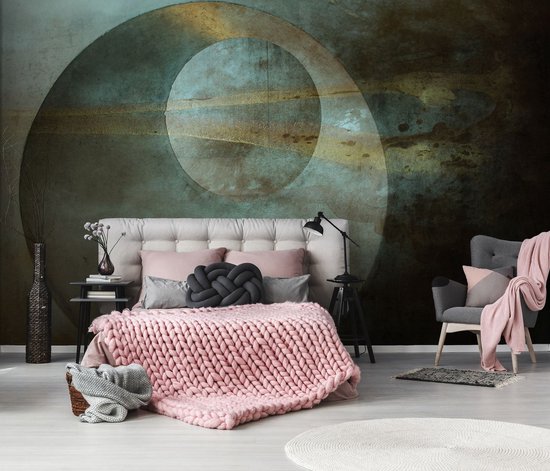 Fotobehang - Vlies Behang - Cirkel en Roest - Kunst - 254 x 184 cm ...