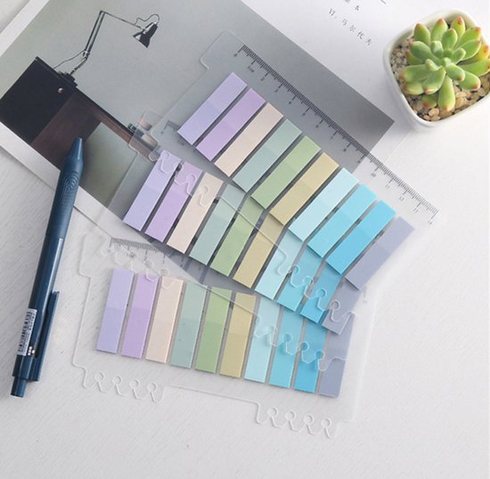 Index tabs - 200 stuks - inclusief liniaal - 10 kleuren - sticky notes ...