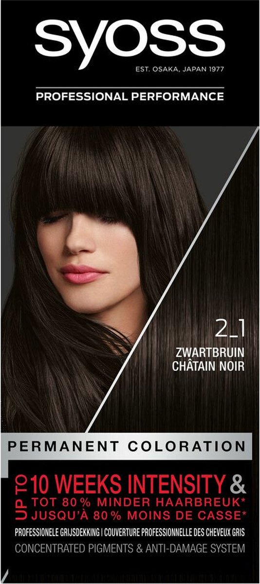 Syoss Color baseline - 2-1 Natuurlijk Zwart Bruin - 3x 115 ml ...