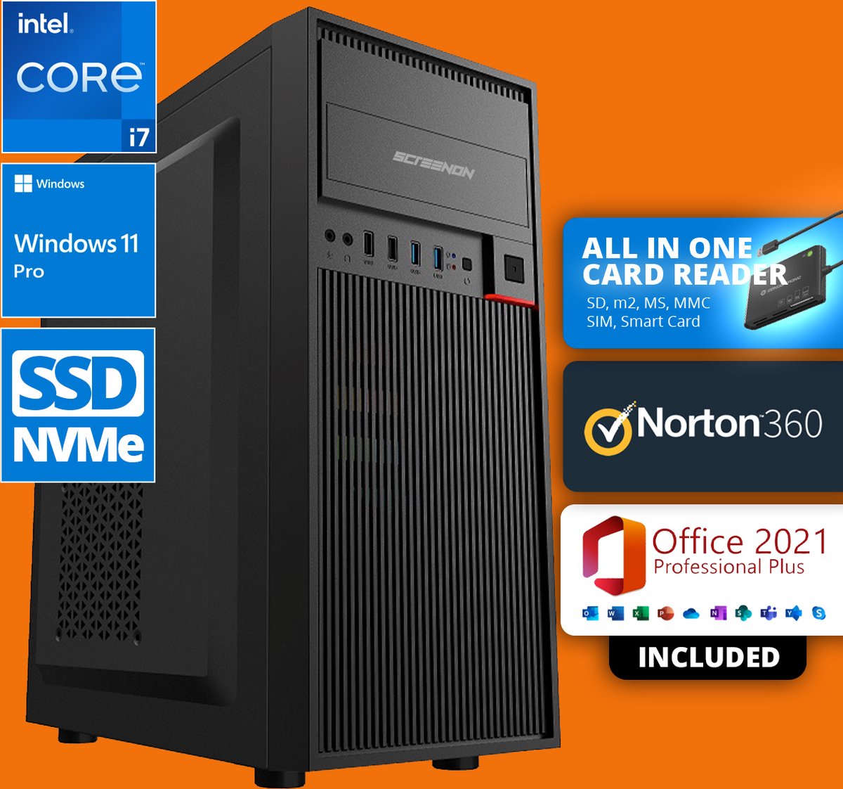 Intel Budget Office PC - Intel Core i7 - 1TB NVMe SSD - 16GB RAM - UHD ...