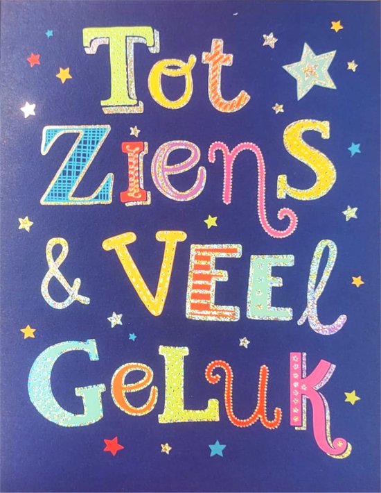 Kaart - A4 formaat - Tot ziens & veel geluk - AT2019-A | bol.com