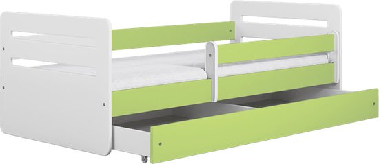 Kocot Kids - Bed Tomi Green met lade met niet-ontspannende matras 180/ ...