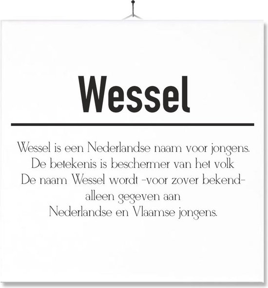 Tegel Met Opdruk | Betekenis | Kado | Cadeau | Met Naam - Wessel | bol.com