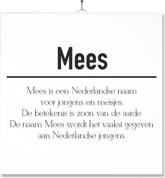 Tegel Met Opdruk | Betekenis | Kado | Cadeau | Met Naam - Mees | bol