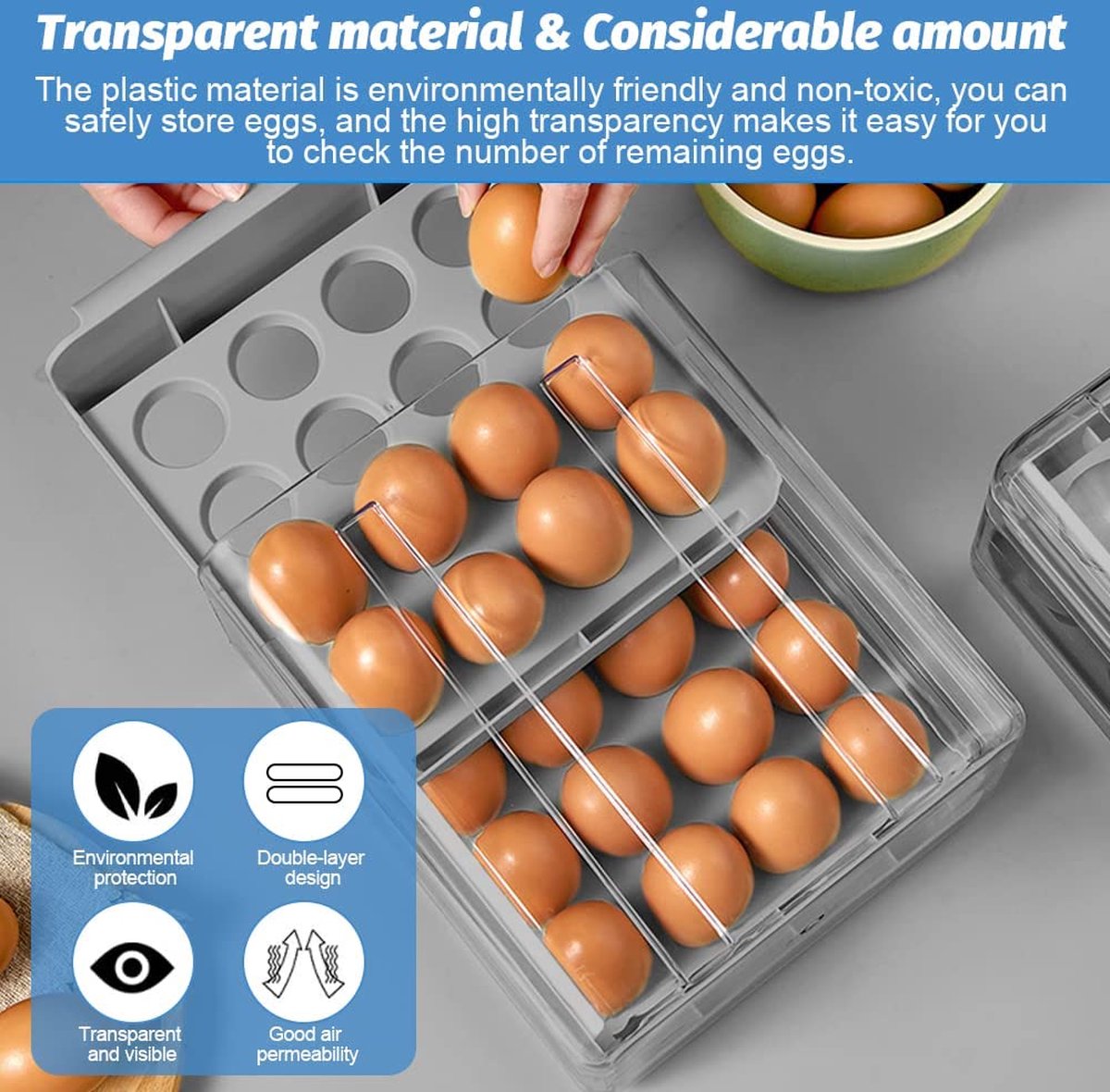 Eierdoos Koelkast Eierlade Eierdoos Plastic Eierdoos Koelkast Lade ...