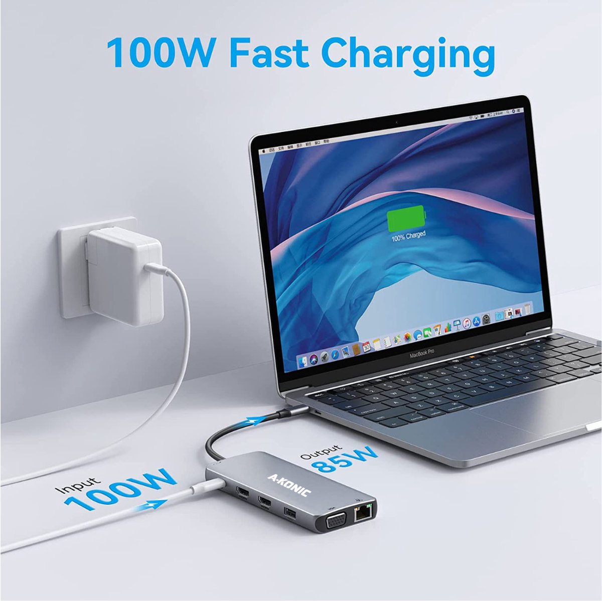 A-KONIC© - 12 in 1 Docking station - USB C Hub - USB Splitter - USB C ...