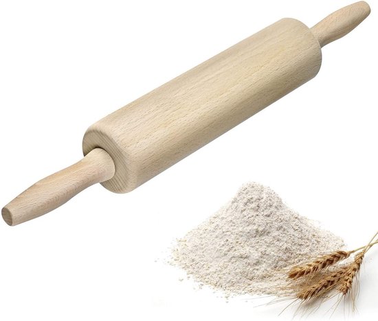 Deegroller hout – houten deegroller - rolhout | bol