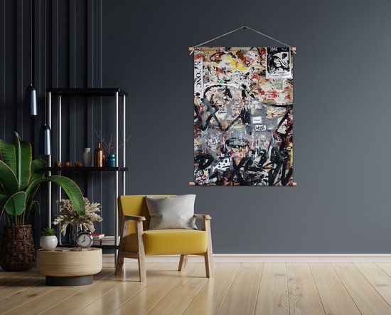 Textielposter Knip en Plak Kunst M (55 X 40 CM) - Wandkleed - Wanddoek - Wanddecoratie | bol