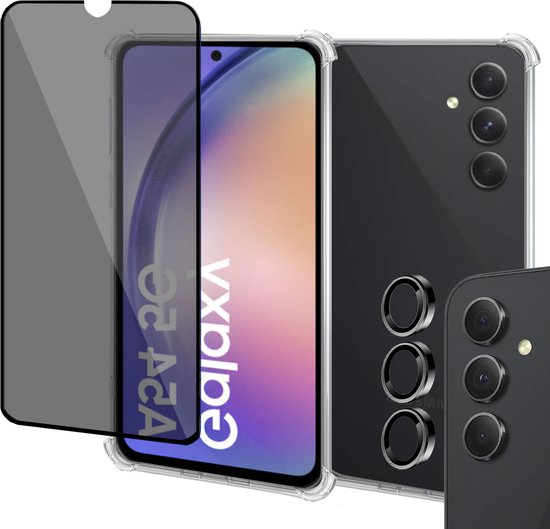 Geschikt voor Samsung A54 Hoesje + Privé Screenprotector + Camera ...
