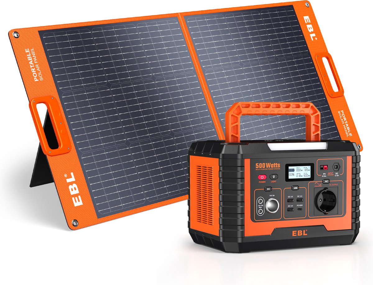 Powerstation met zonnepaneel - Powerstation 330 Watt & Zonnepaneel 100 ...