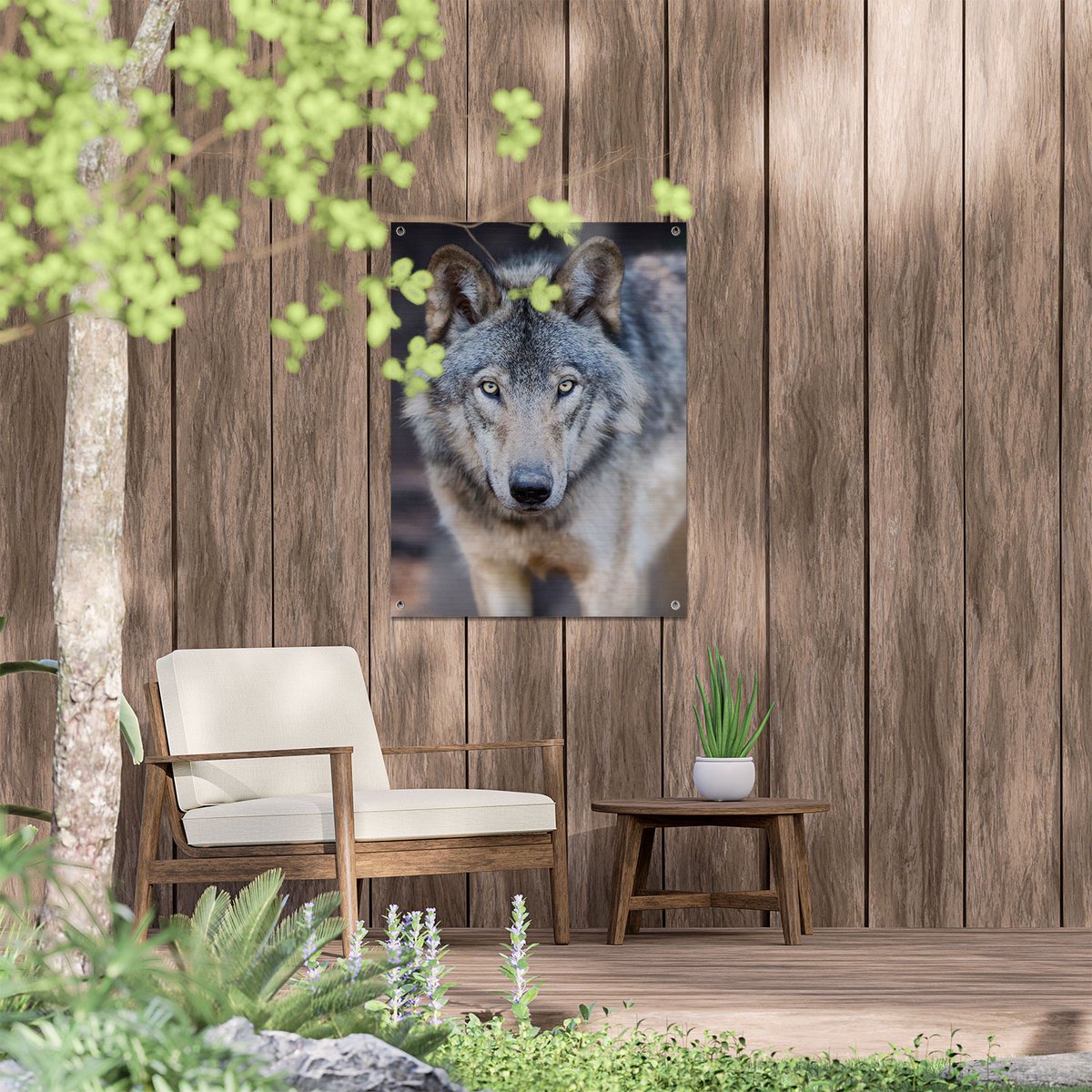 Gards Tuinposter Wolvenkop - Grijze Wolf - 60x80 cm - Tuindoek ...