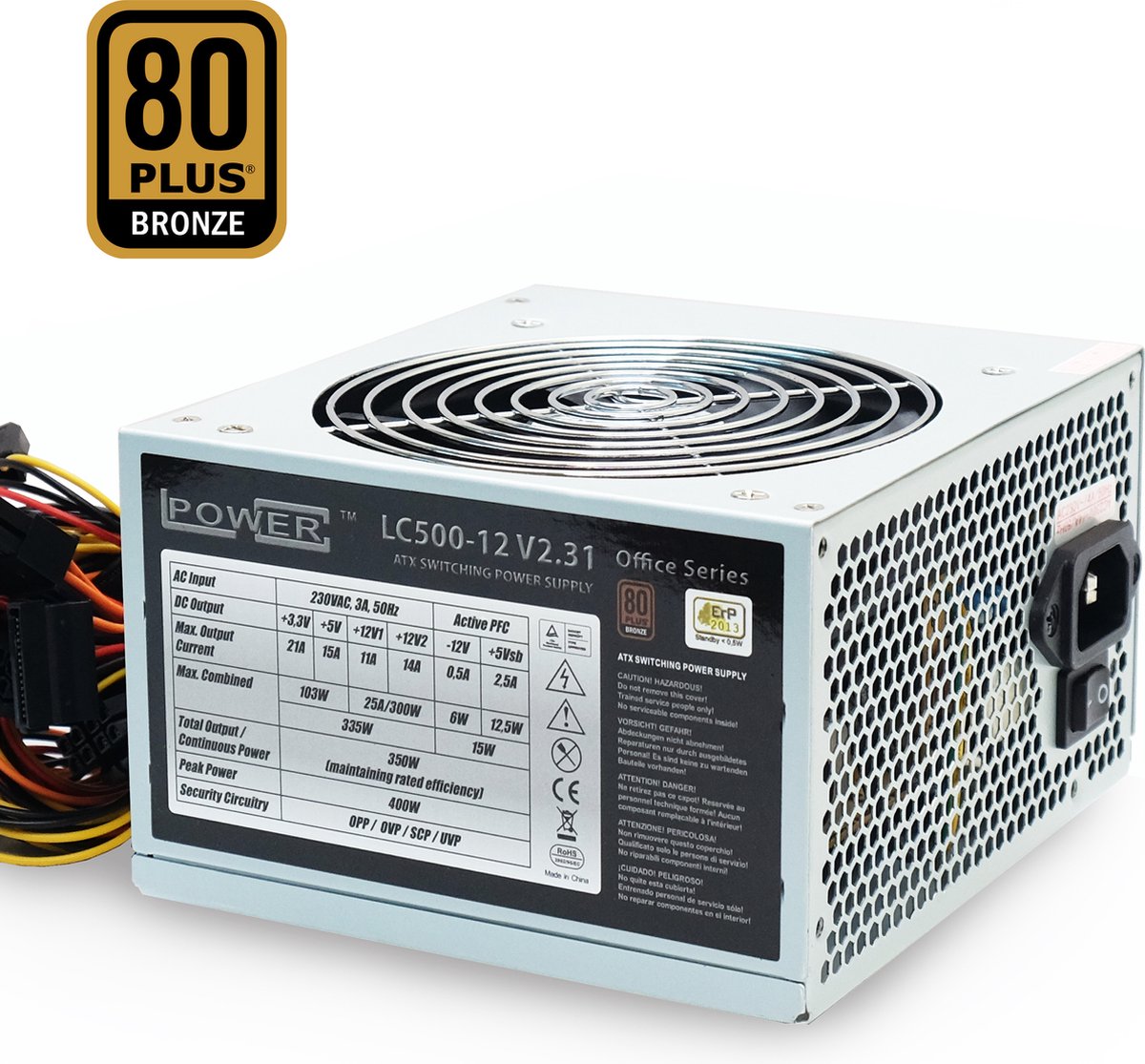 500W V2.31 80+ Bronze Computer Voeding met / Power Supply with PCI ...