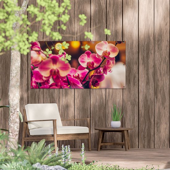 Gards Affiche de jardin Fleurs d'orchidées roses - 120x60 cm - Toile ...