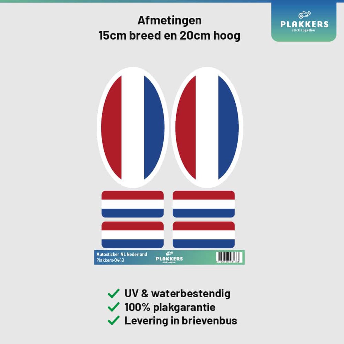 Nederlandse vlag autosticker - Set met 6 stickers | bol
