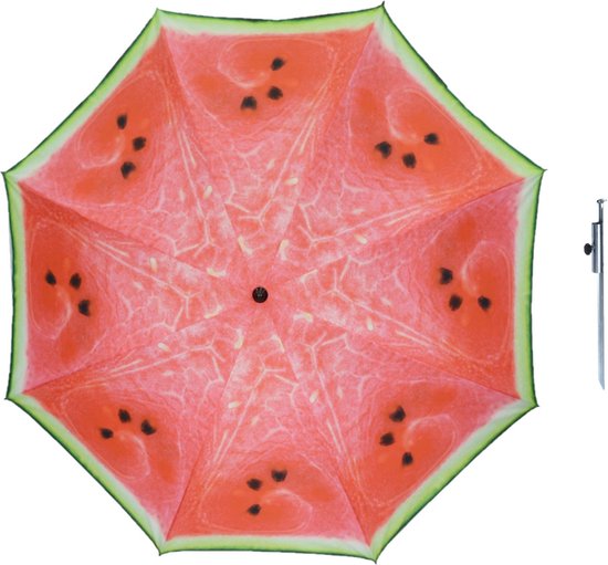 Parasol - Fruit pastèque - D160 cm - sac de transport inclus - piquet ...