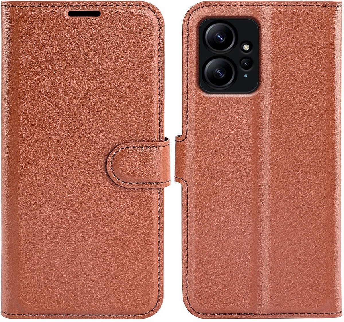 Book Case - Coque Xiaomi Redmi Note 12 4G - Marron | bol.com