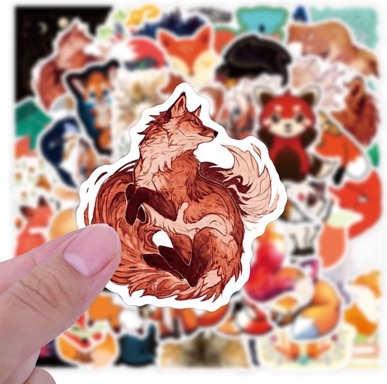 Vossen stickers | 50 stuks | Stickermix voor laptop, muur, fiets ...