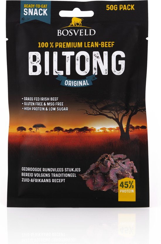 Bosveld Biltong 1 X 50gr - High Protein Snack - Premium Irish Lean Beef ...
