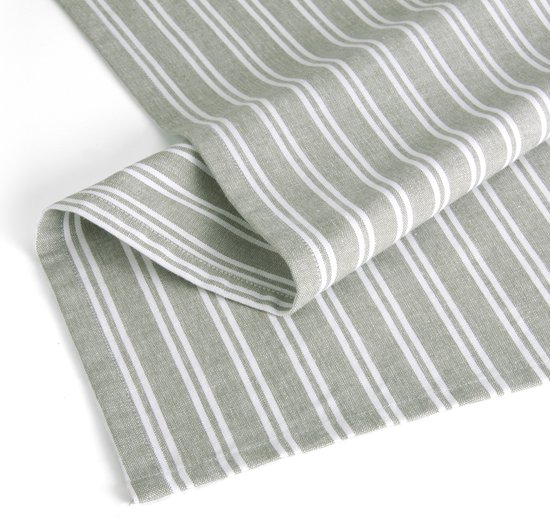 Dry with Stripes theedoek 50x70cm legergroen | bol