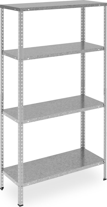 opbergrek metaal - 150 x 75 x 30 cm - 4 planken - 160 kg - staal ...