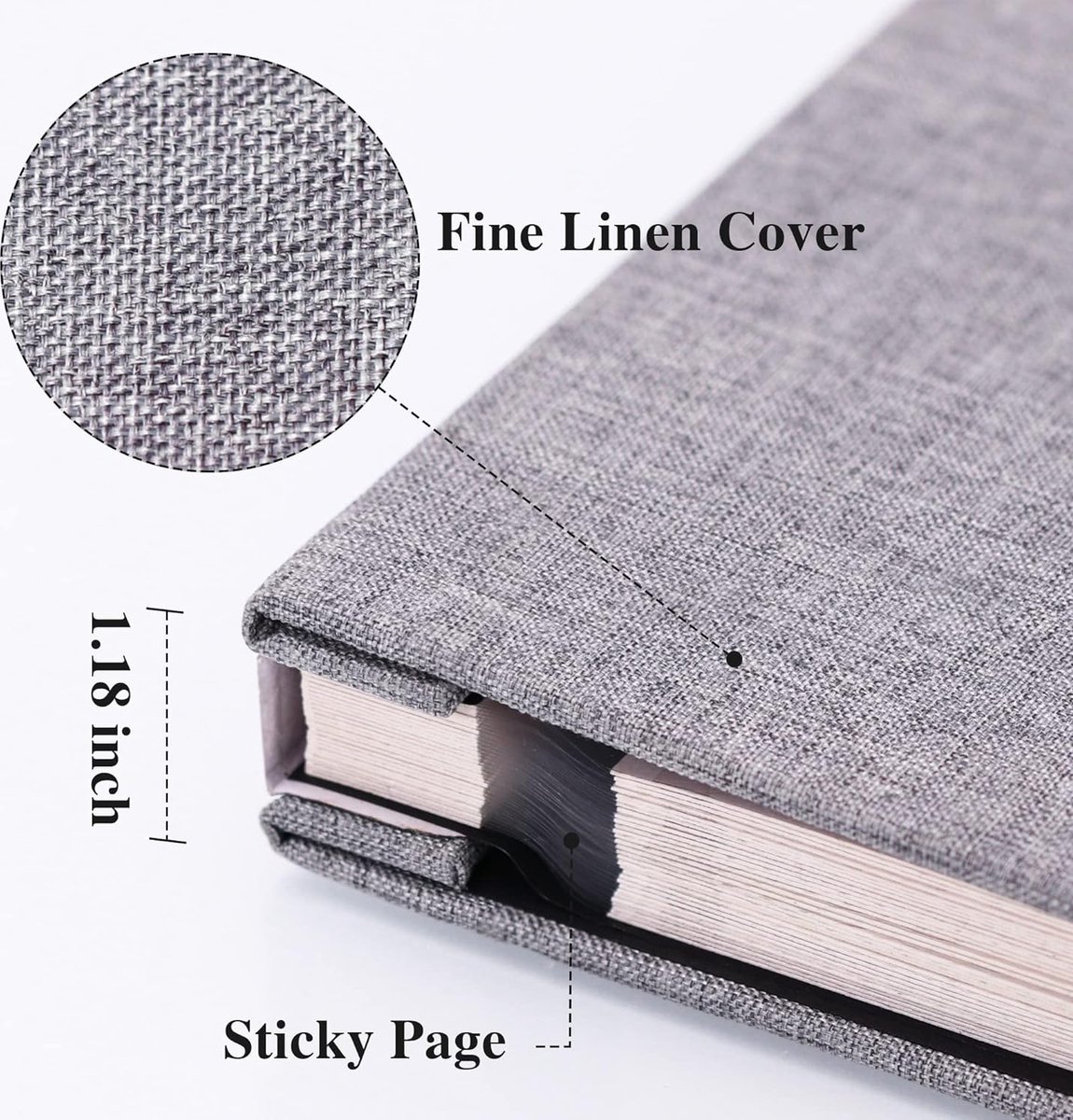 Fotoalbum, groot (33 x 32 cm), zelfklevend, linnen omslag, geschikt ...