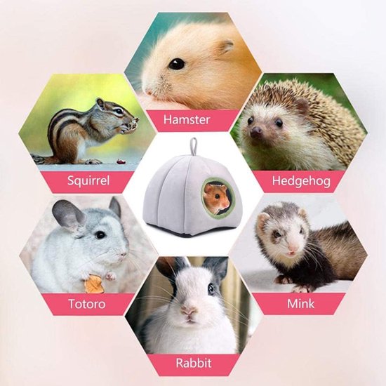 Hamsterhuis, cavia-huis, warm winterbed voor hamsters, cavia-bed, met ...