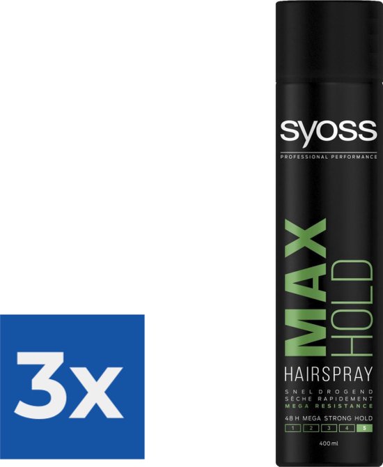 Syoss Styling-Hairspray Max Hold - 1 stuk - Voordeelverpakking 3 stuks ...