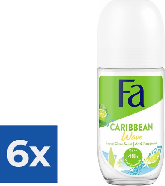 Fa Deo Roll-on - Caribbean Lemon - 50 ml. - Voordeelverpakking 6 stuks ...