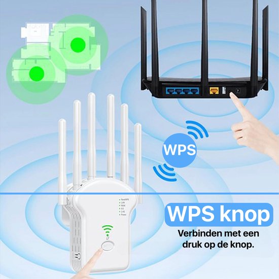 Phreeze Ultra WiFi Repeater - 1200M versterker - 2.4/5.0 Ghz - WPS Knop ...