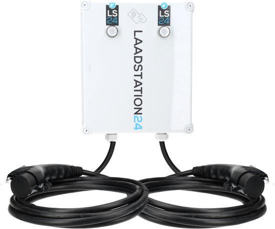 LS24 dubbele laadpaal type 1 met pasjessysteem 2x16A (2x3,7kW) - wit ...