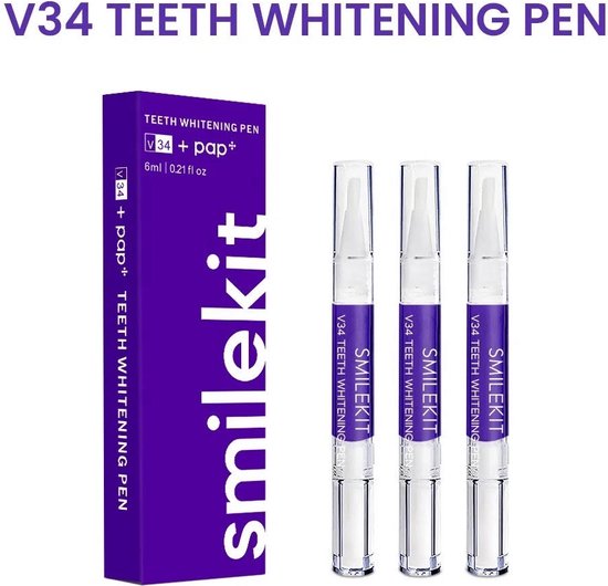 Smilekit - Tandenbleekset - V34 Colour Corrector Strips & V34 Colour Corrector Pen -... | bol
