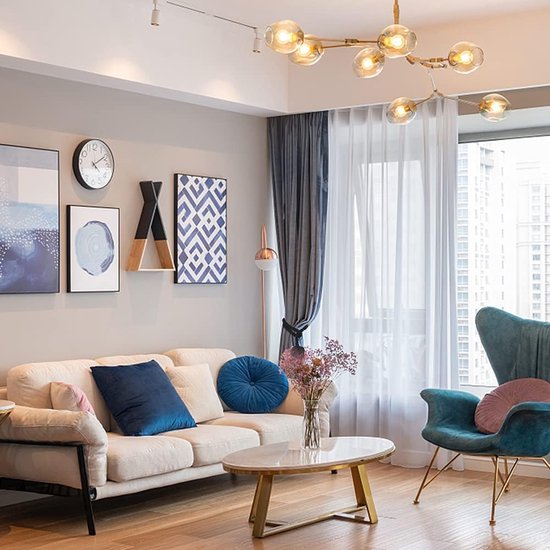 Gordijnkoord - Handgebreid katoenen koord voor gordijnen - Zwart - Set ...