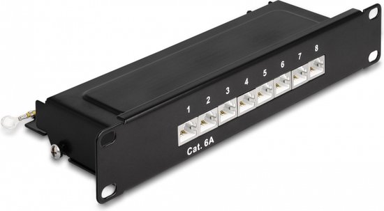 10 inch Patch panel 8 poort CAT6A 1U zwart | bol
