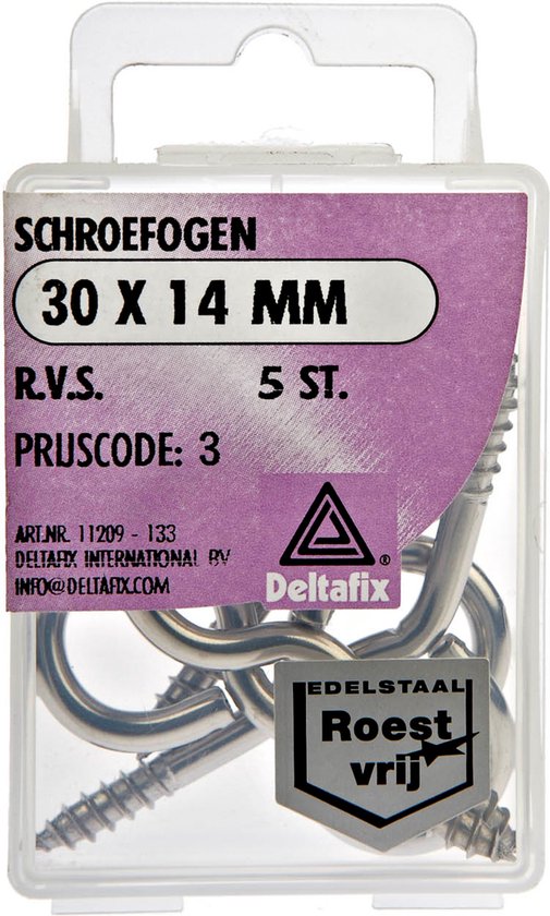 Deltafix Schroefogen - 10x - verzinkt metaal - 30 x 14 mm - ijzerwaren ...
