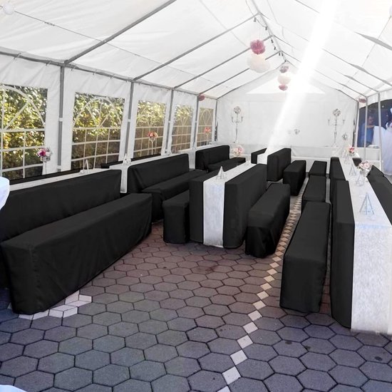 2 Pack Beer Bench Covers Beer Table Covers Set of 3, Black Beer Table ...