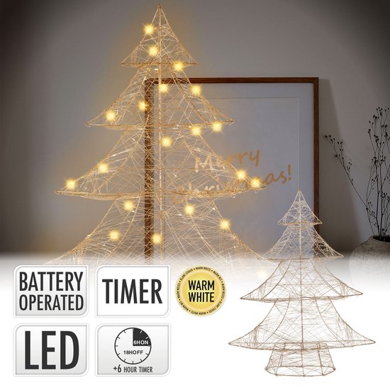 ECD Germany LED-deco kerstboom met 50 warmwitte LED's, 60 cm hoog ...