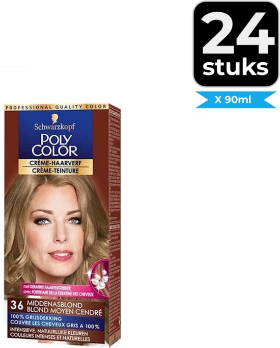 Schwarzkopf Poly Color Creme Haarverf 36 Midden Asblond - 1 stuk ...