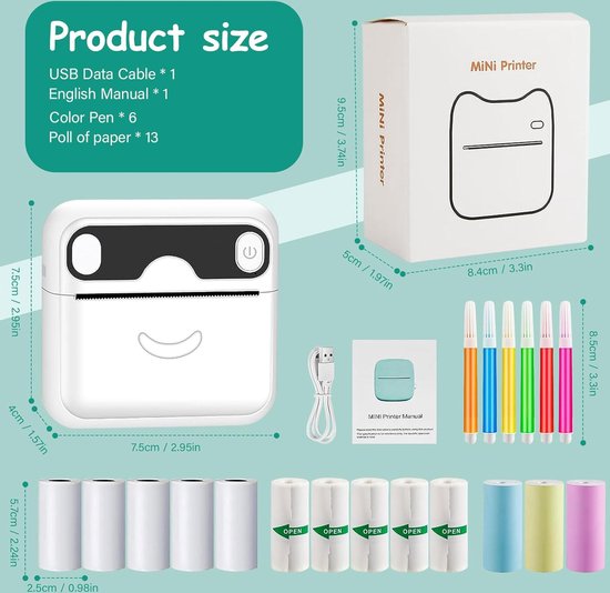 Equivera Mini Printer - Starterpack - Pocket Printers - Draagbare ...