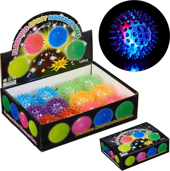 Relaxdays 24x led egelbal - massagebal - noppenbal - kleurrijke ...