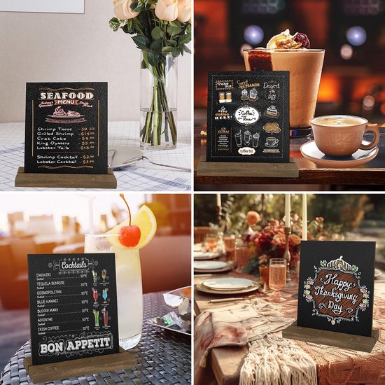 Pack of 8 Slate Board for Writing on Chalkboard Small with Rustic ...