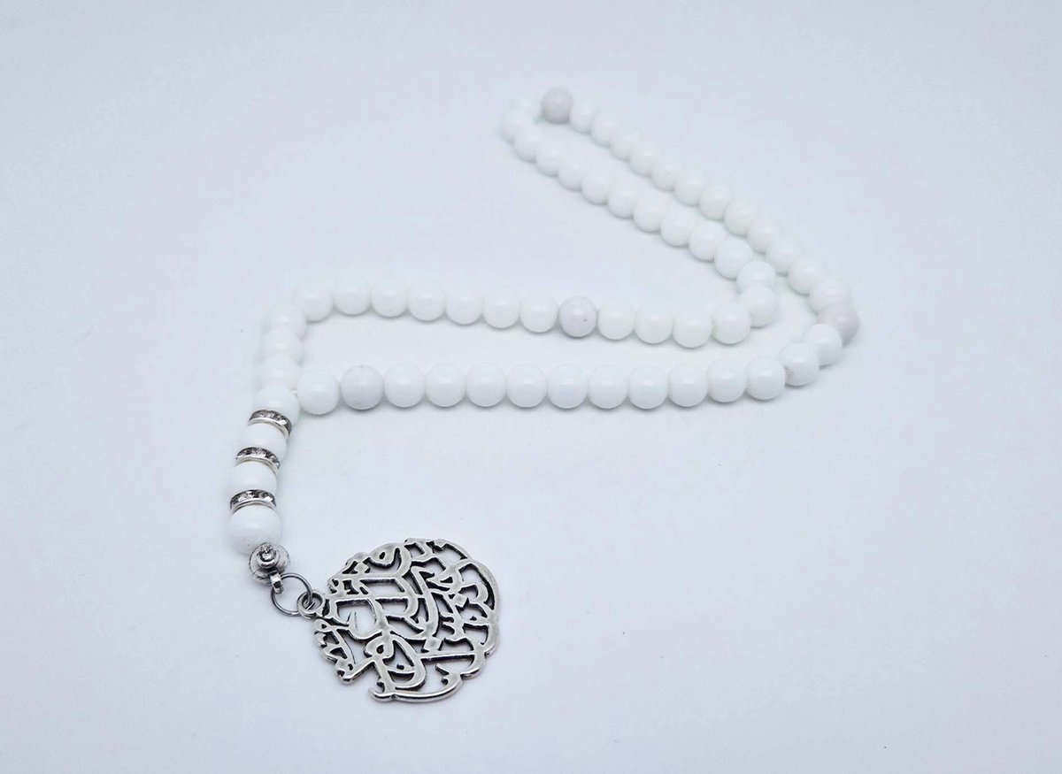 Natuurstenen Autohanger "Witte agaat"- Met metalen hanger "Qul aeuidh ...
