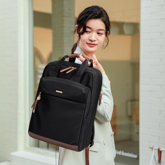 Rugzak dames waterdichte laptop rugzak schoolrugzak reizen 15,6 inch ...