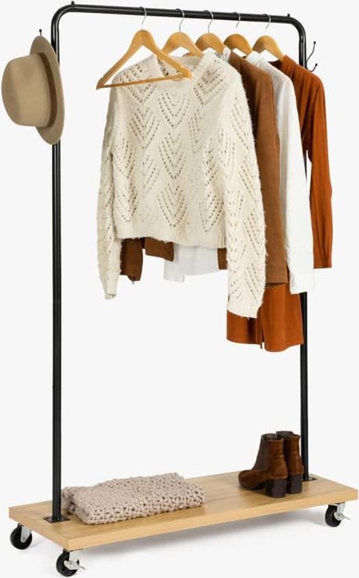 Kledingrek DETROIT kledingkast rolkapstok XXL industrieel design | bol