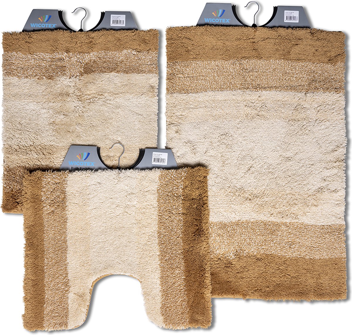 Wicotex - Badmat set - Badmat - Toiletmat - Bidetmat regenboog Beige ...